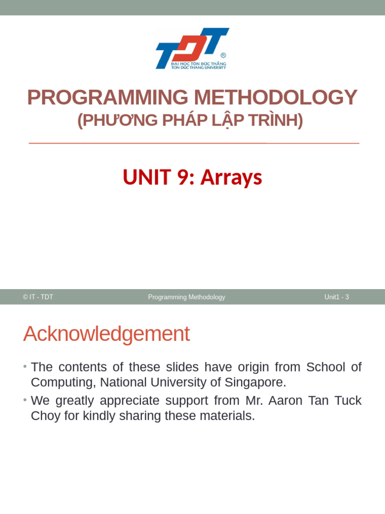 Unit 9 - Arrays | PDF