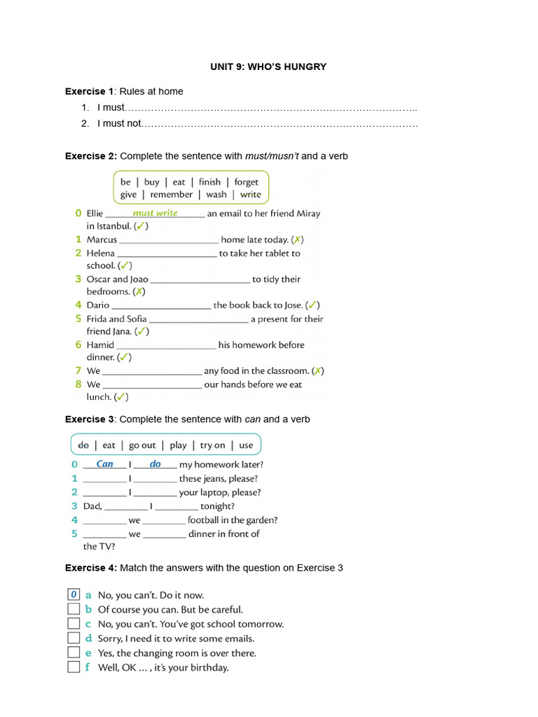 Grammar Unit 9 | PDF