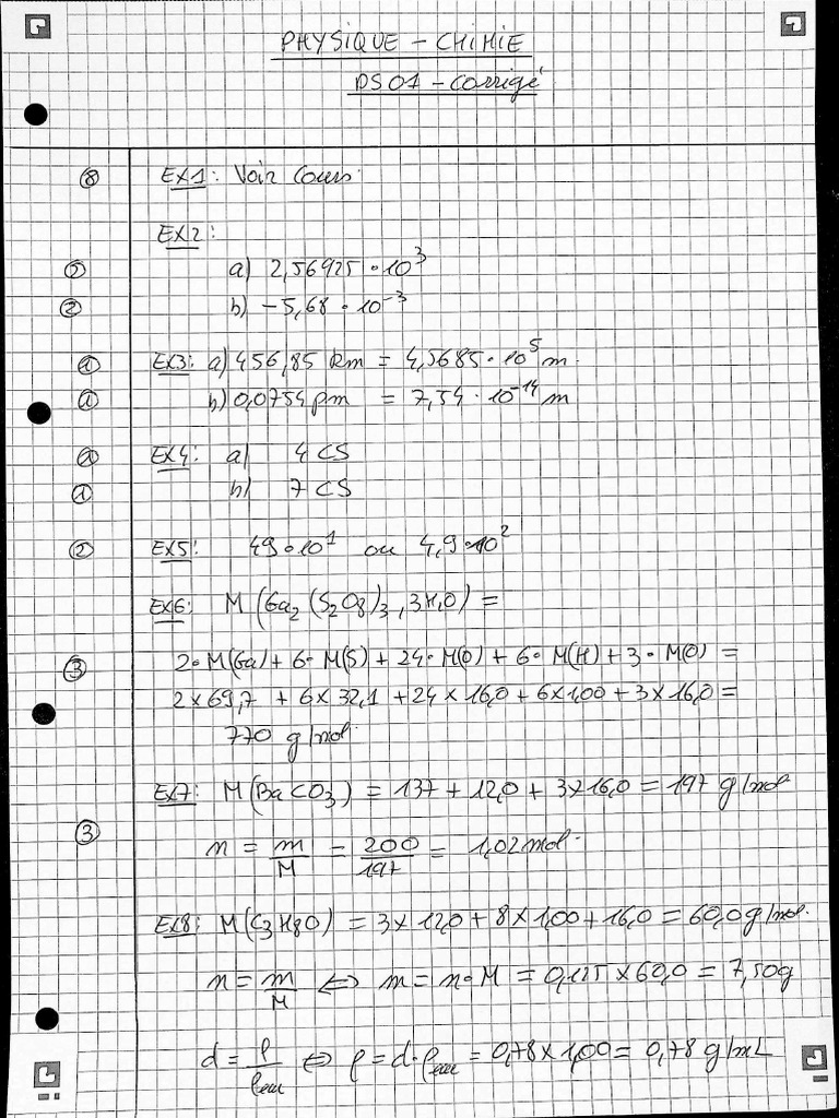 1S DS01 Corrigé | PDF