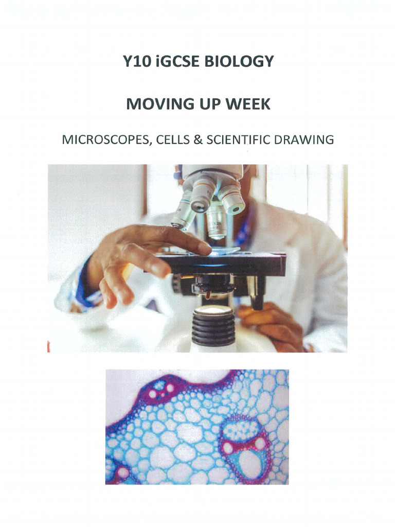 Y10 Igcse Moving Up Week - Microscopes Cells & Scientific Drawing | PDF