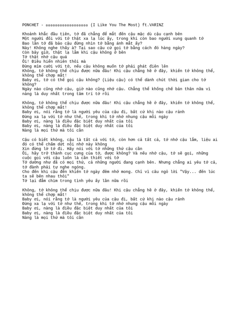 PONCHET - พี่ชอบหนูที่สุดเลย (I Lik | PDF