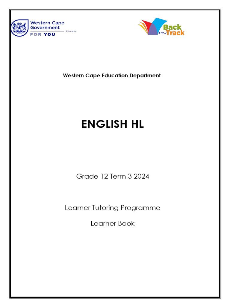 English HL: Grade 12 Term 3 2024 | PDF