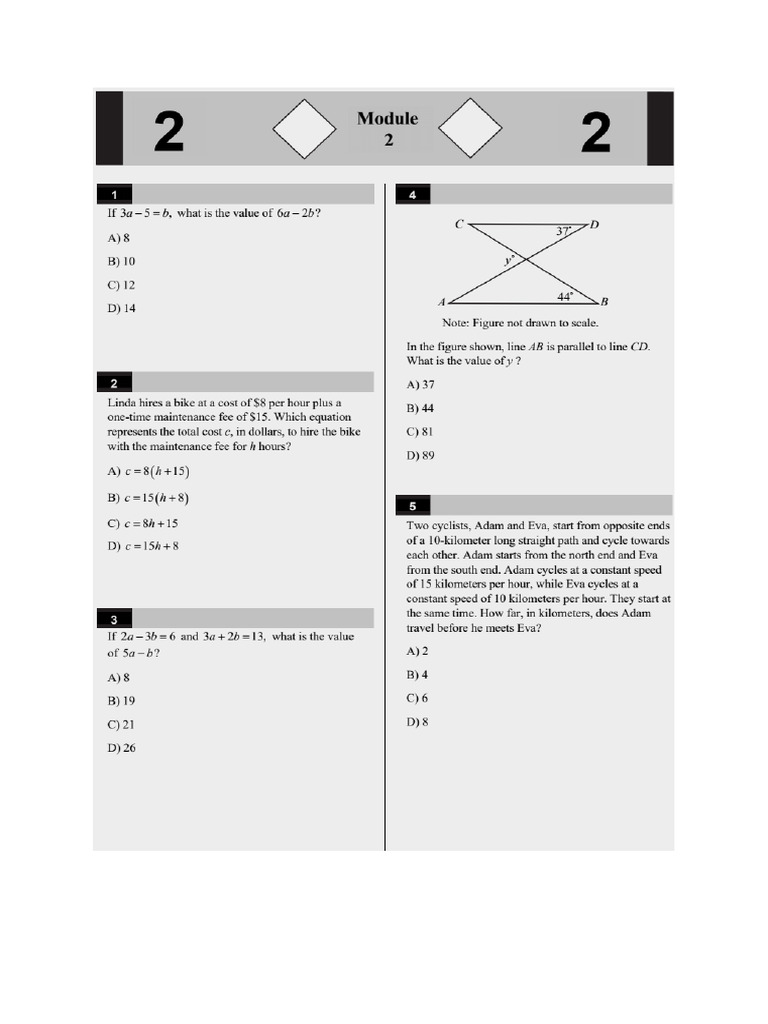 SAT Math Practice Test 7 Module 2 | PDF