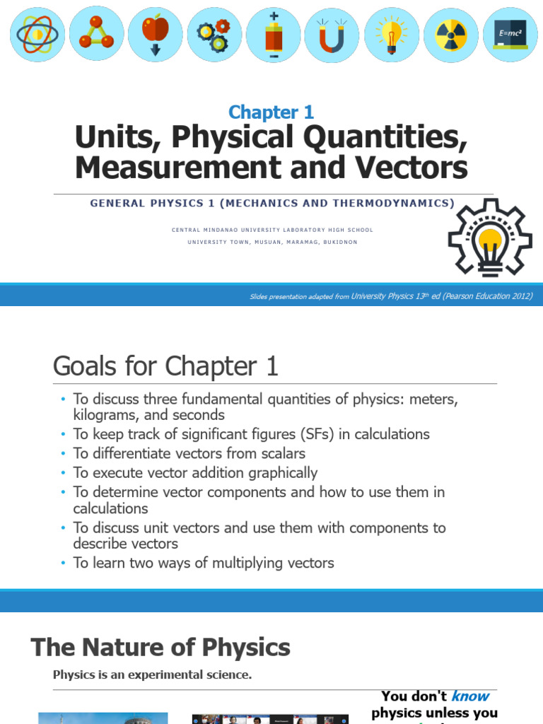 Phys1 Chapter 1 Slides Units Physical Quantities Vectors Students | PDF