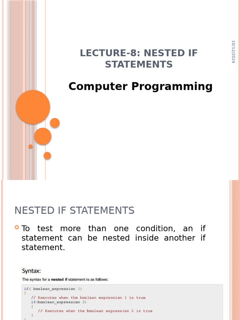Lecture - 08 (Nested-if) | PDF
