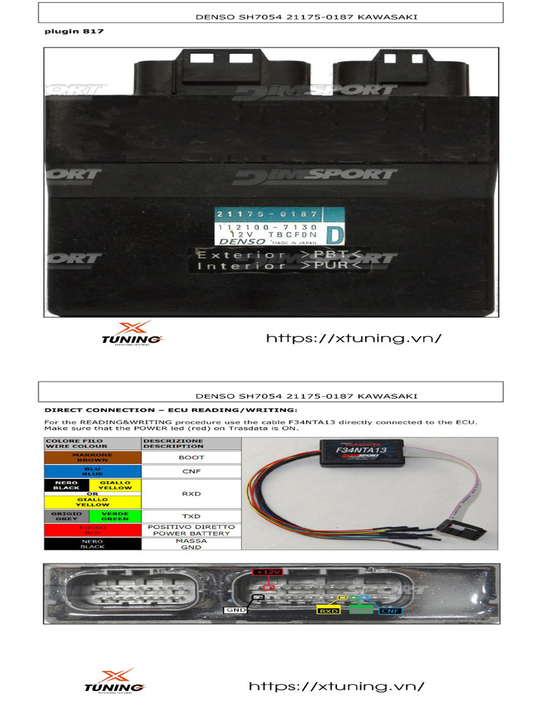Pinout Denso SH7054 21175 0187 Kawasaki | PDF