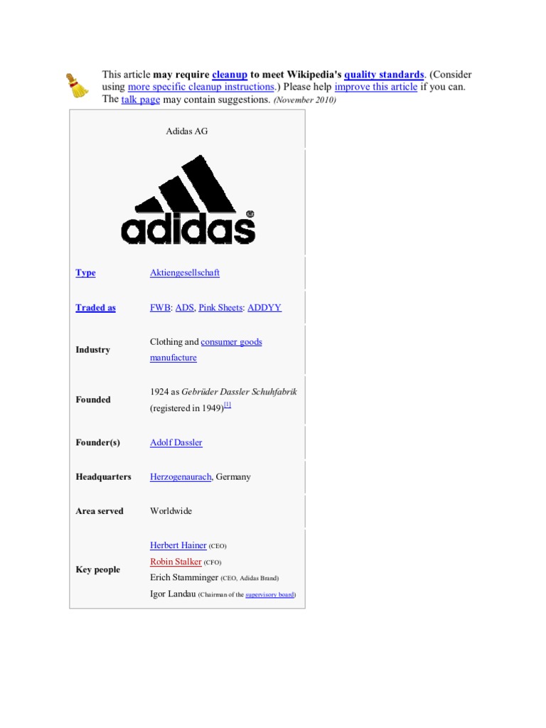 Adidas: Global Sportswear Leader | PDF | Art | Lifestyle