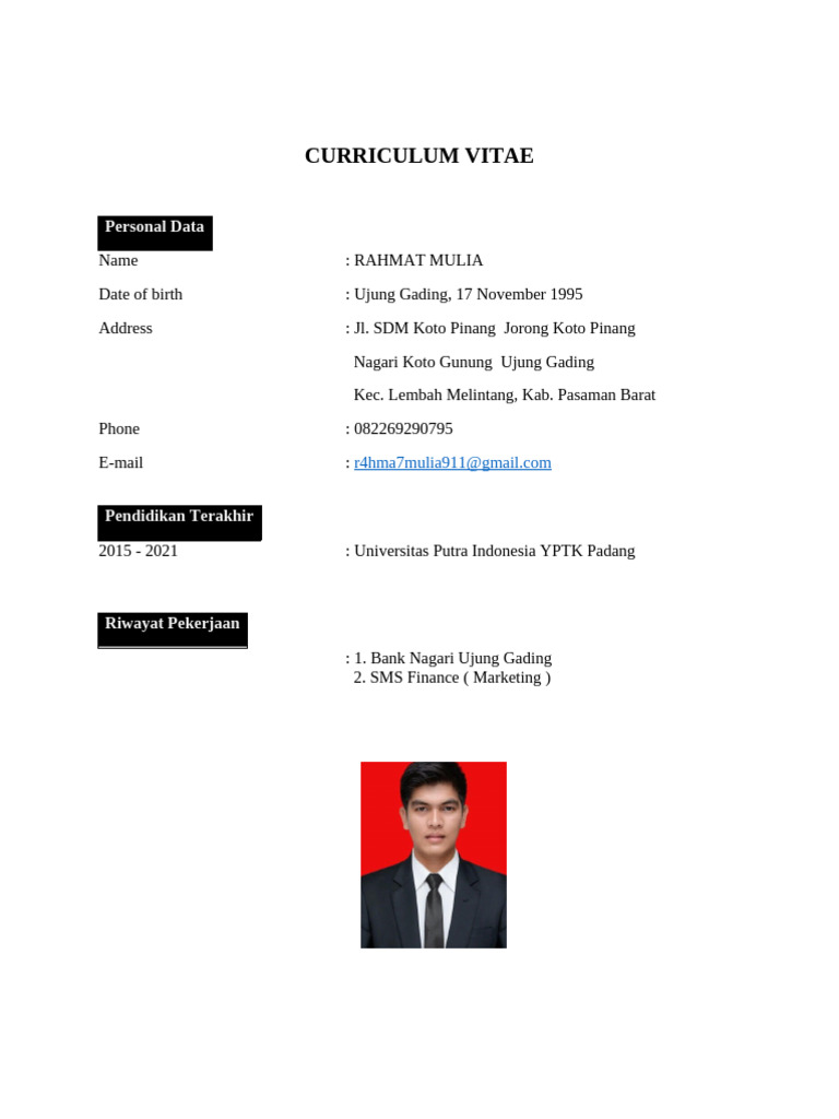CV Rahmat Mulia | PDF