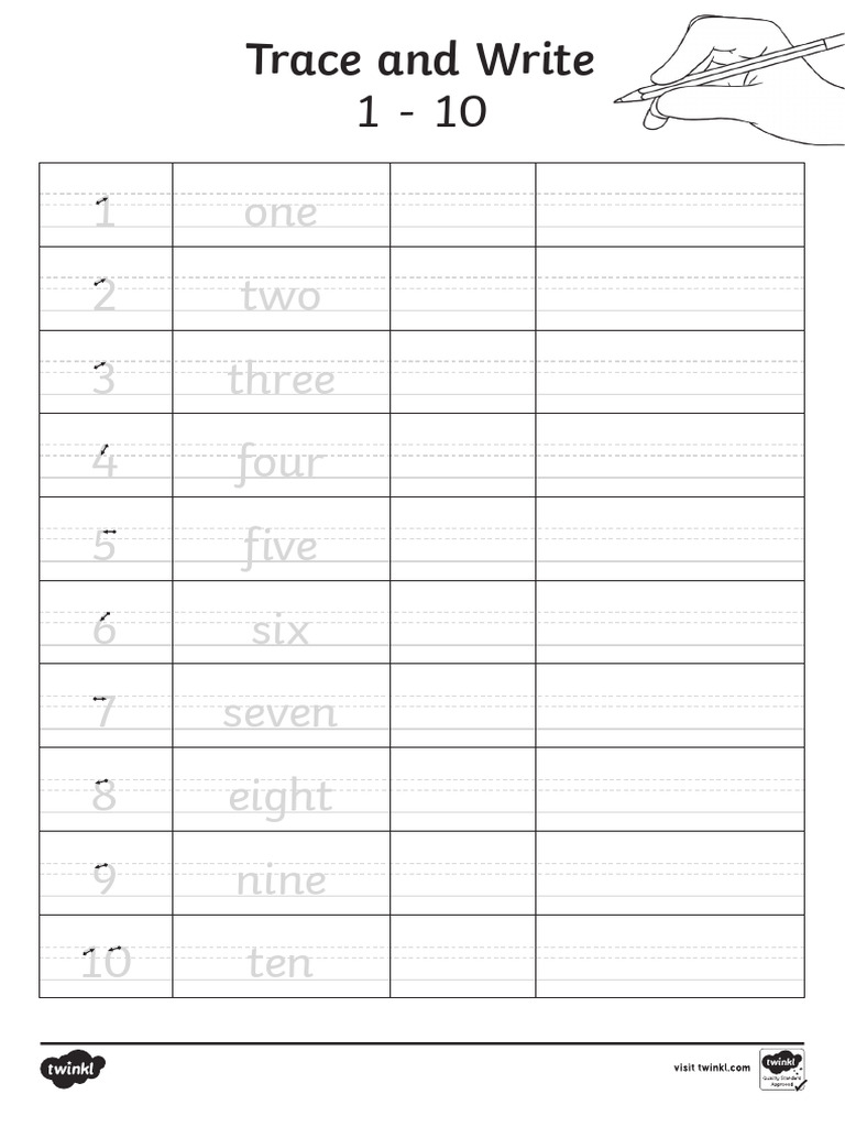 T N 7063 110 in Words Trace and Write Activity Sheet Ver 1 | PDF