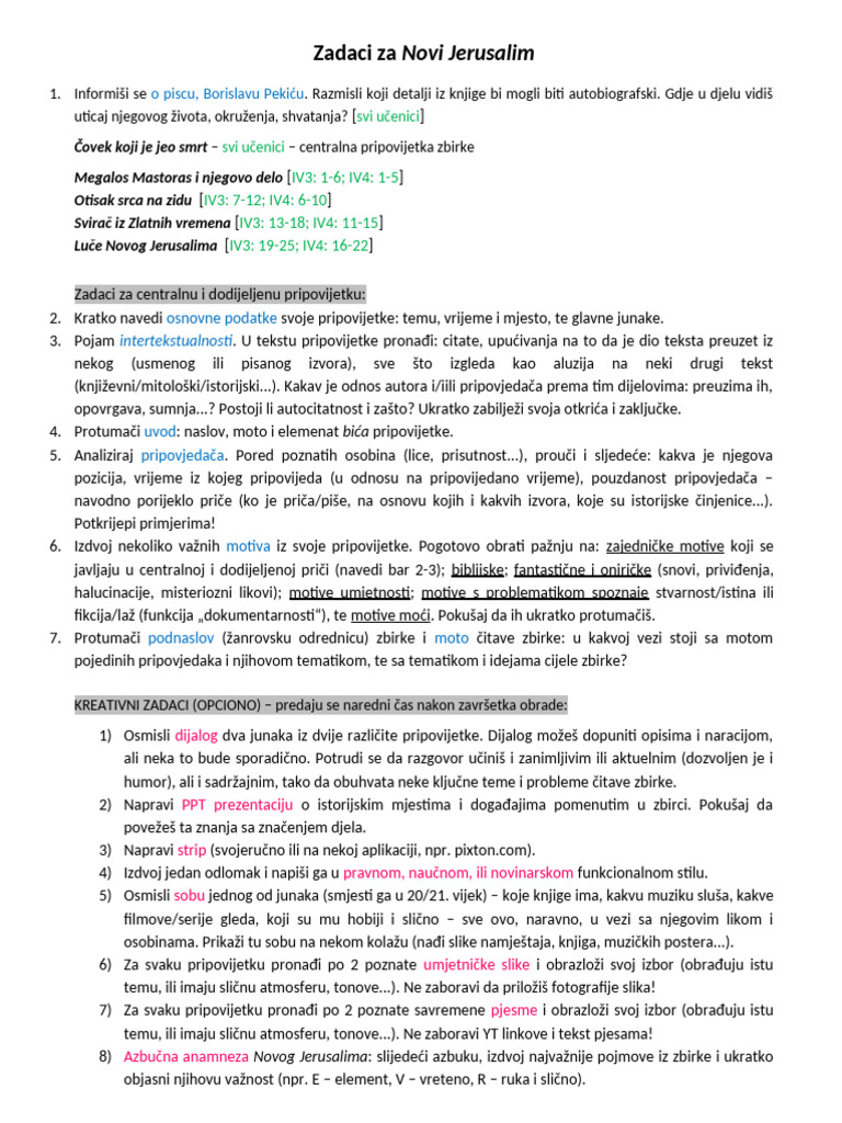 NACIONALNI - Zadaci Za Novi Jerusalim 2024 | PDF