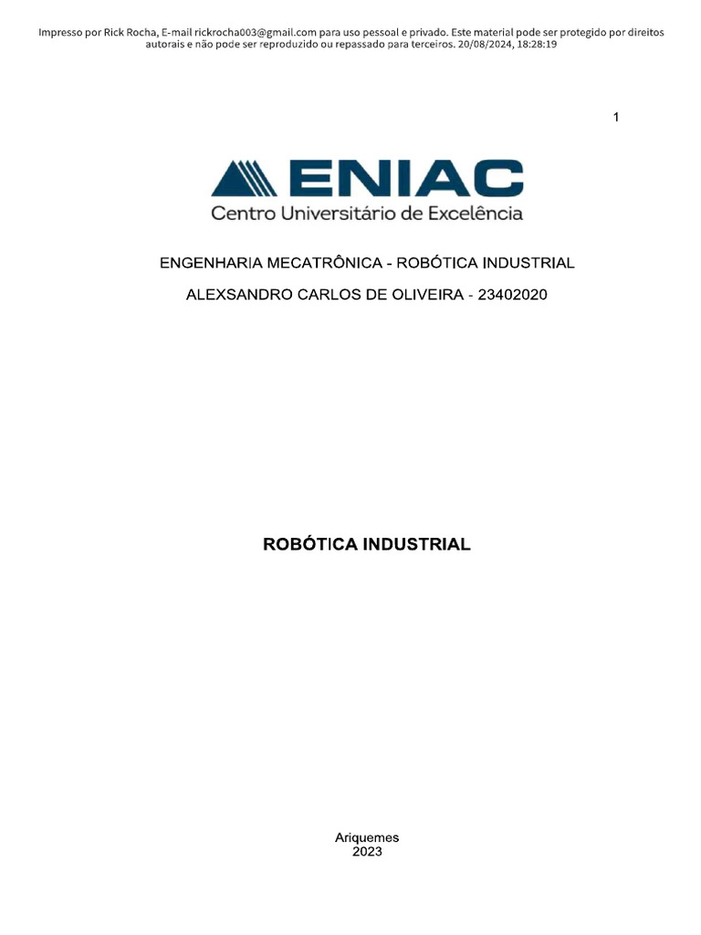 Potifolio Robotica Exemplo | PDF