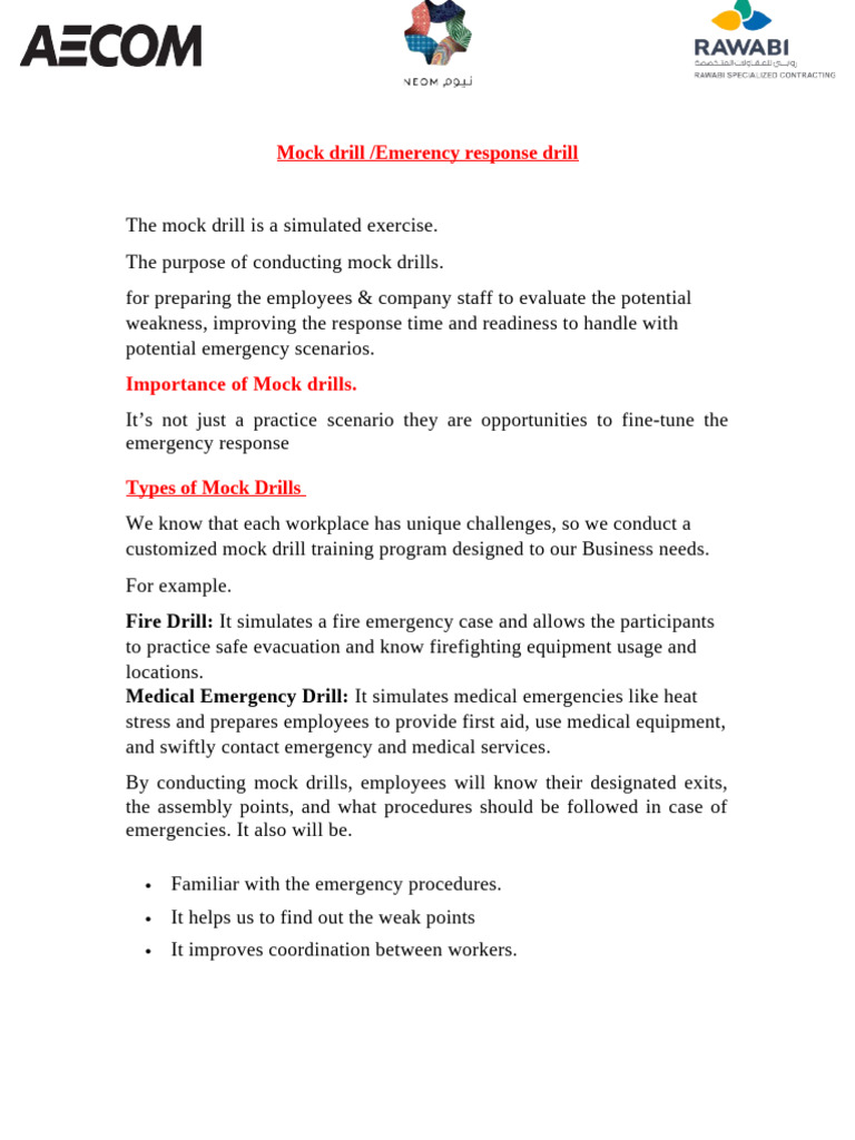 Emergency Response Drill | PDF