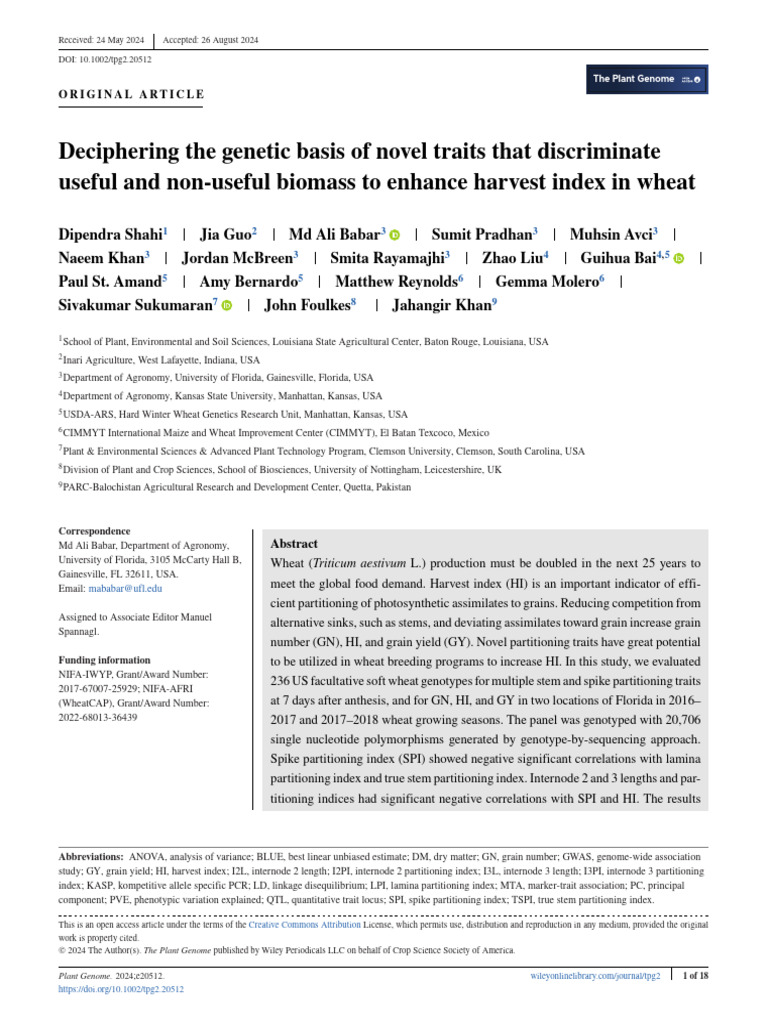 Deciphering The Genetic Basis of Novel Traits That | PDF