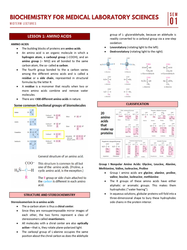Biochemistry Lecture Midterms | PDF