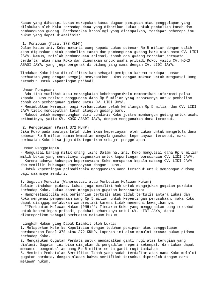 Analisis Kasus | PDF