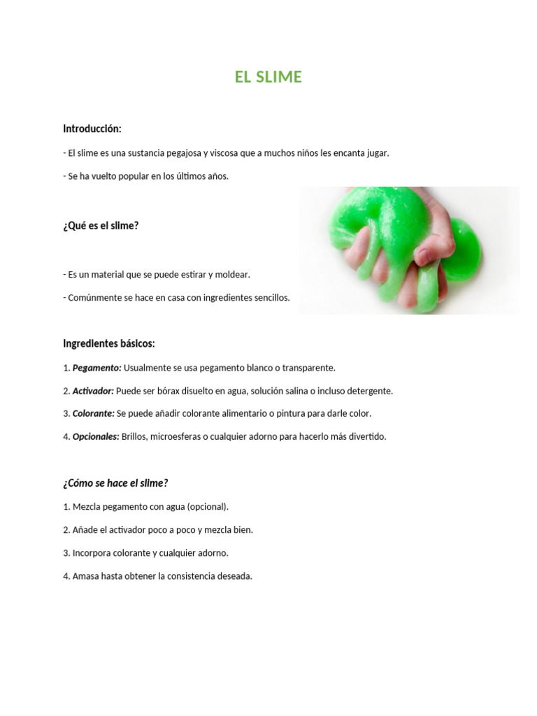 Guía Completa para Hacer Slime | PDF | Relaciones personales, crianza y desarrollo personal