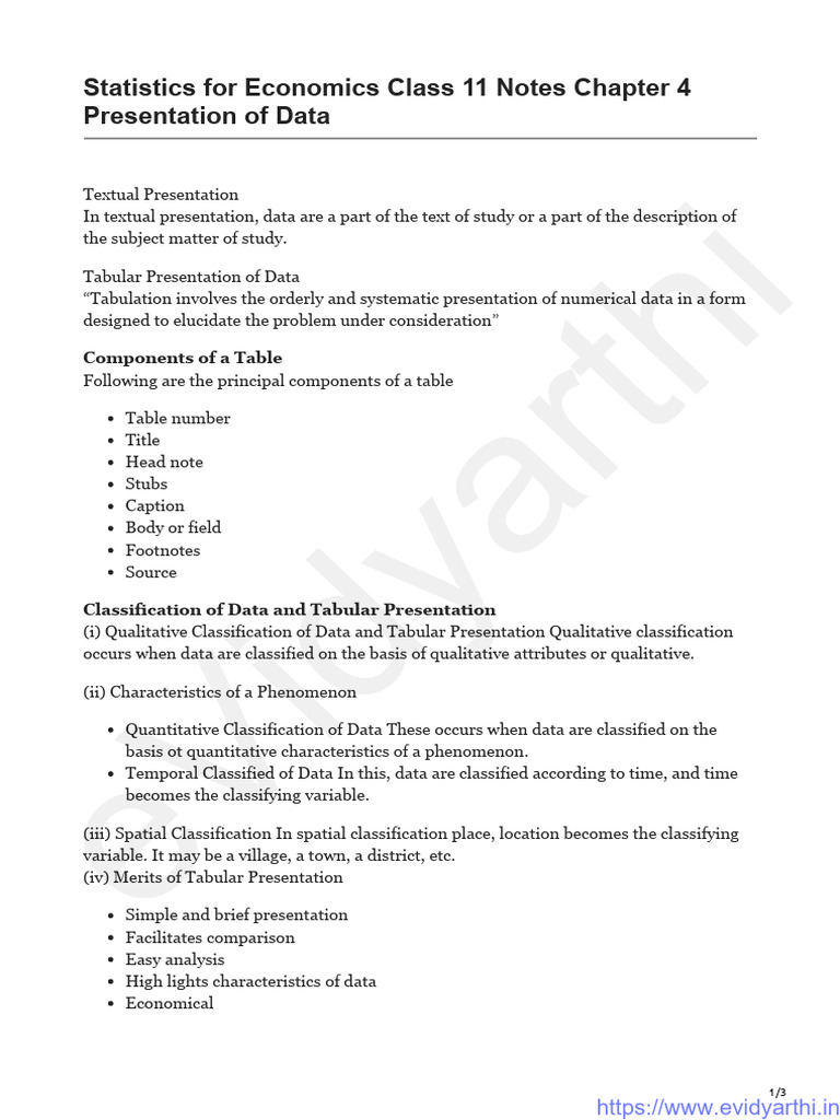 Chapter 4 Presentation of Data | PDF