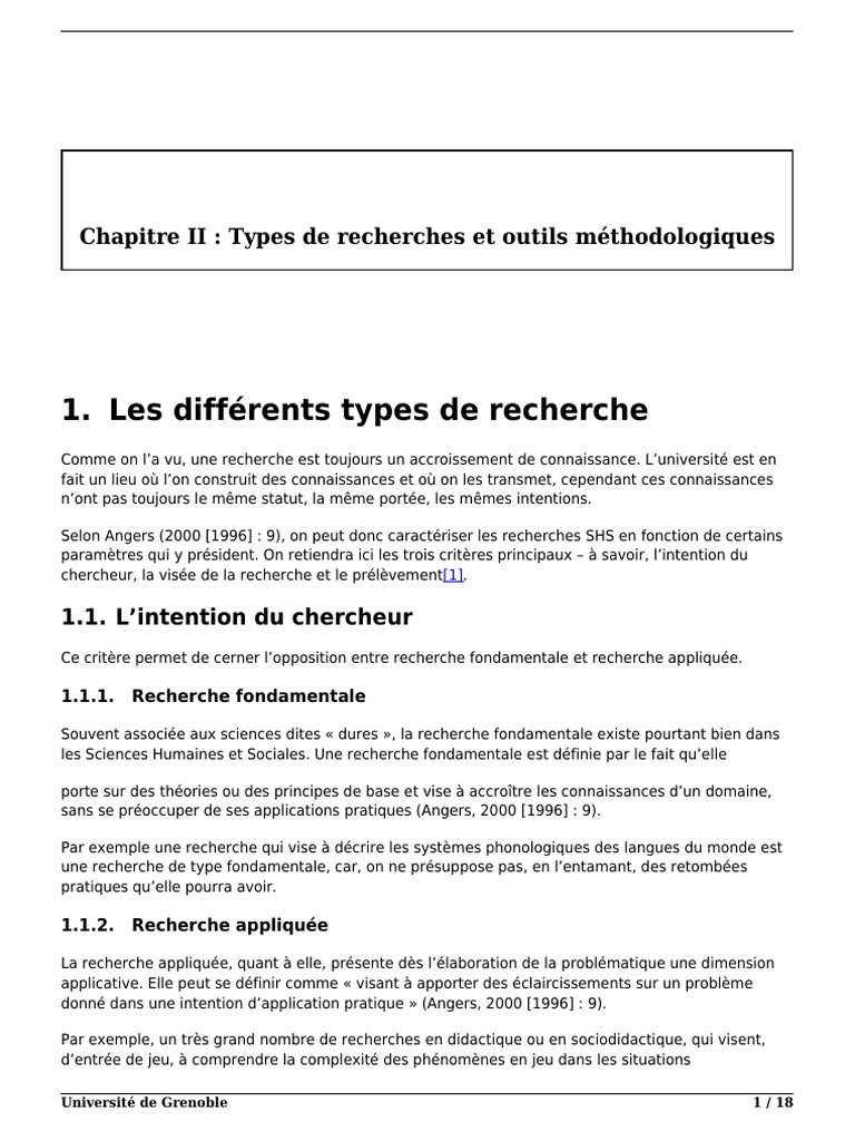 1 Les Differents Types de Recherche | PDF