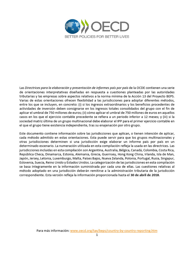 Directrices para La Elaboracion y Presentacion de Informes Pais Por ... Directrices para La Elaboracion y Presentacion de Informes Pais Por ...