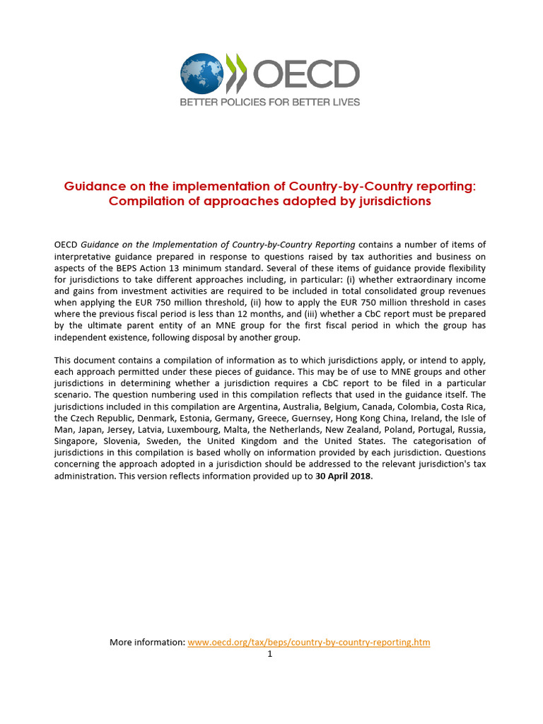 CBC Compilation of Approaches Adopted by Jurisdictions | PDF