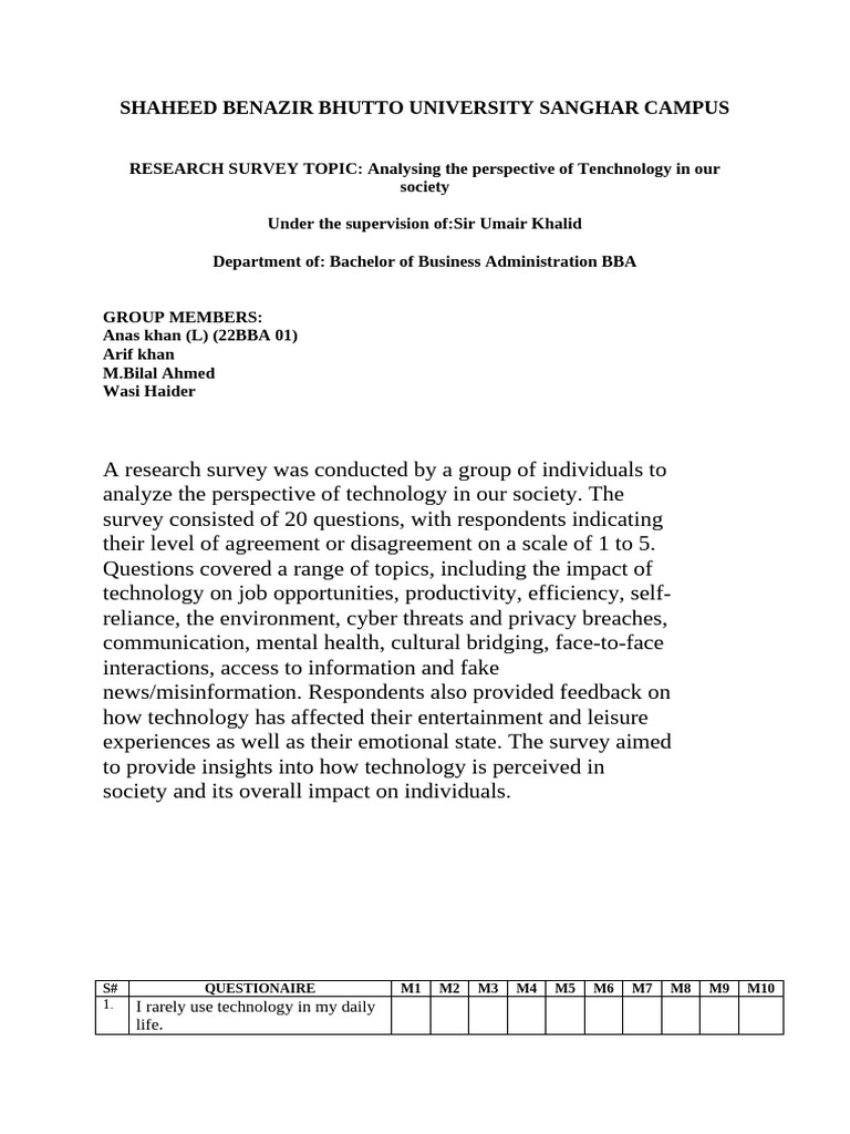 Technology Survey | PDF