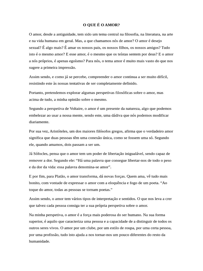 O Que É o Amor | PDF