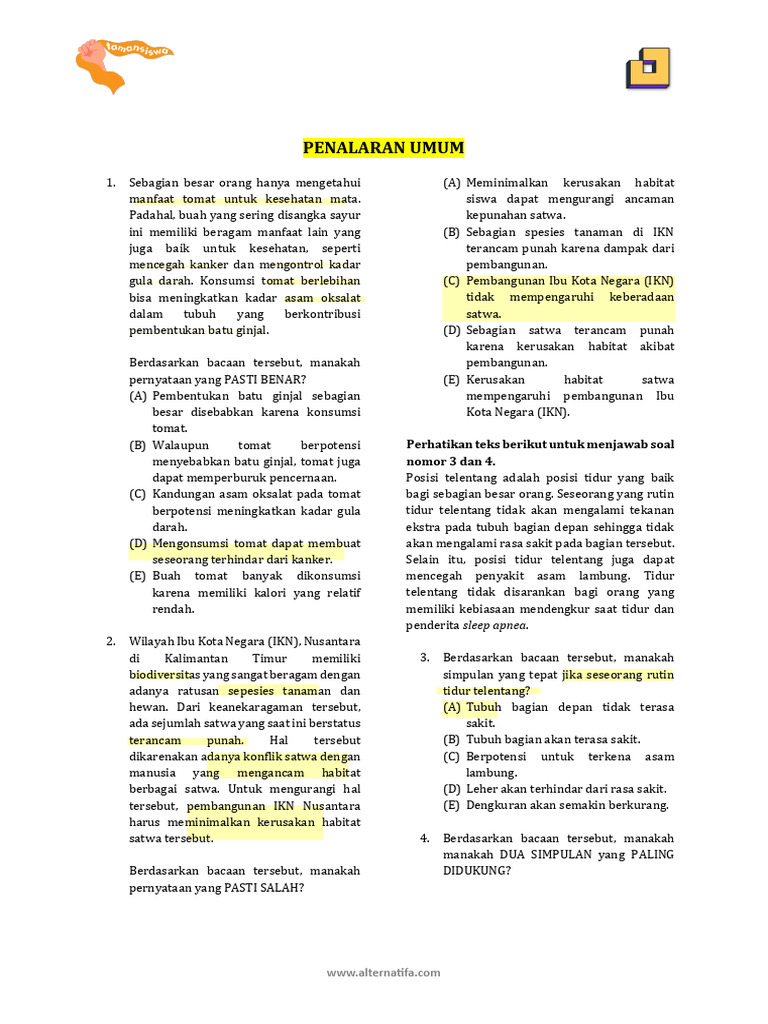 (Soal-PU) Paket 020 | PDF