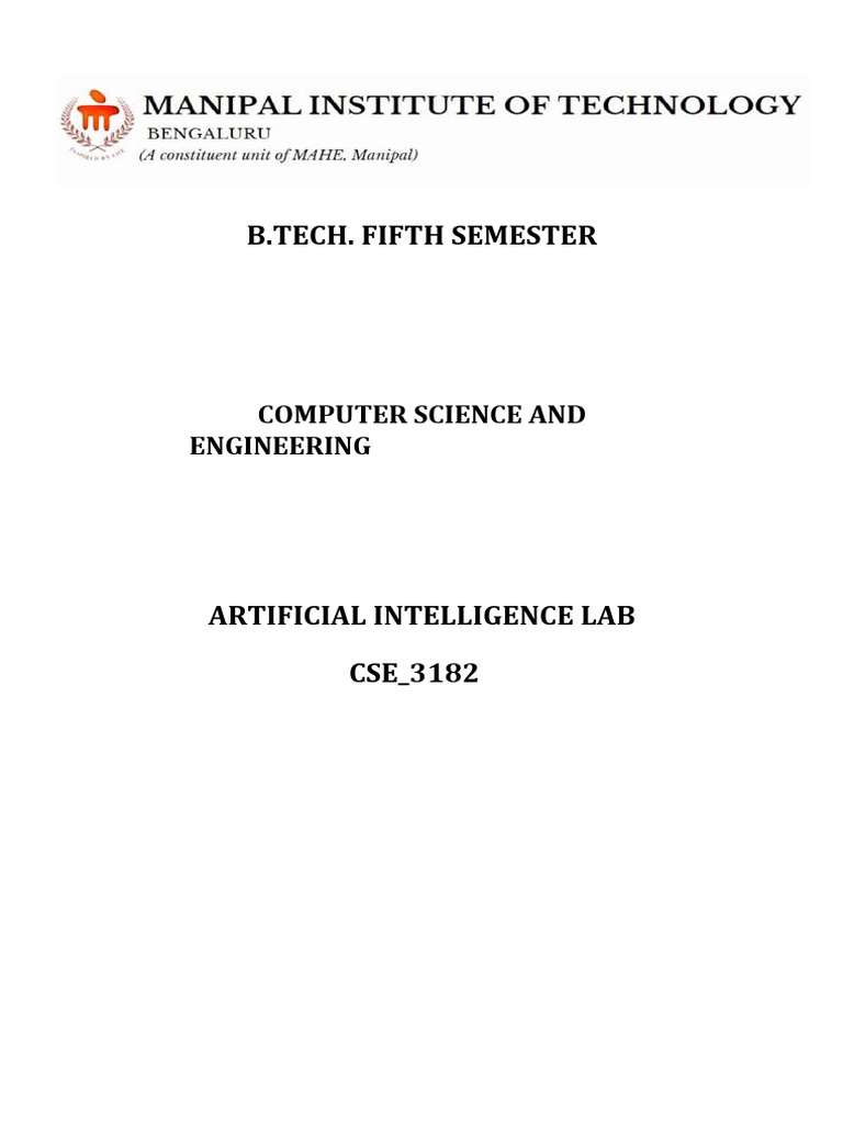 Cse - 3182-Ai Lab Manual Final | PDF