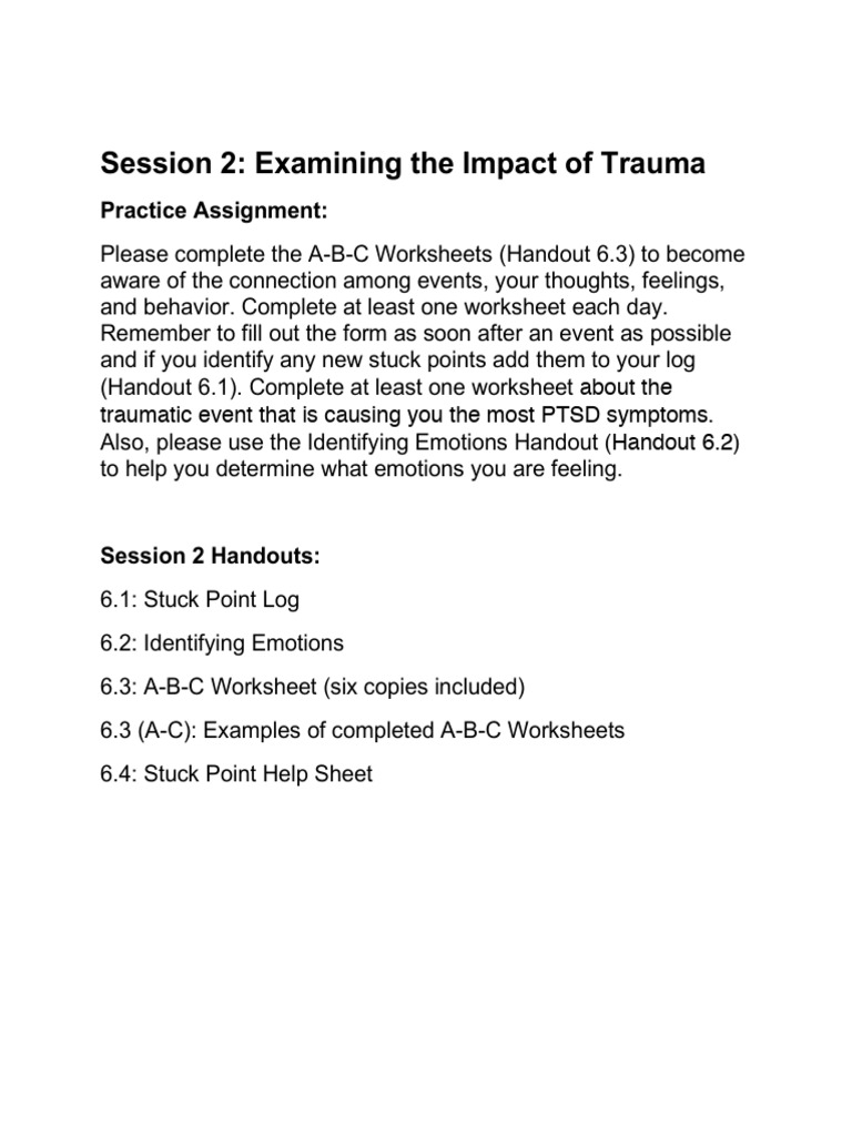 CPT Session 2 Worksheet | PDF