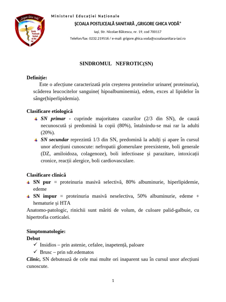 Sindromul Nefrotic | PDF