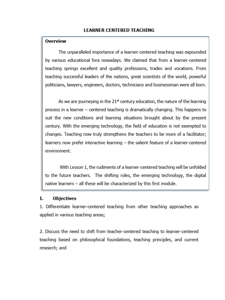 Learner-Centered Teaching | PDF