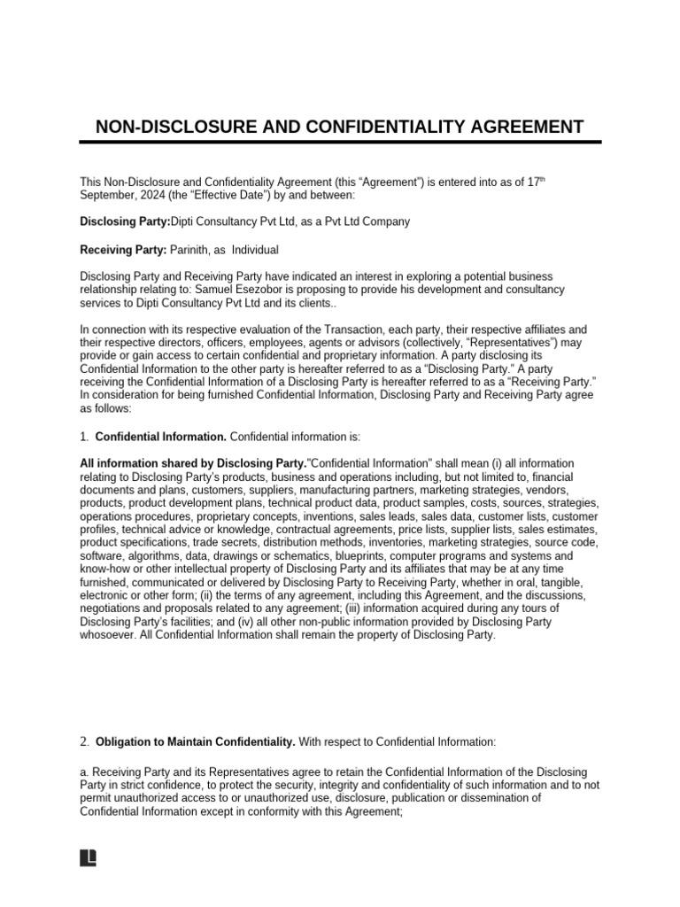 Non-Disclosure-Agreement - Samuel - Signed | PDF