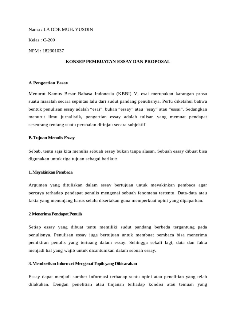 Proses Membuat Essy | PDF