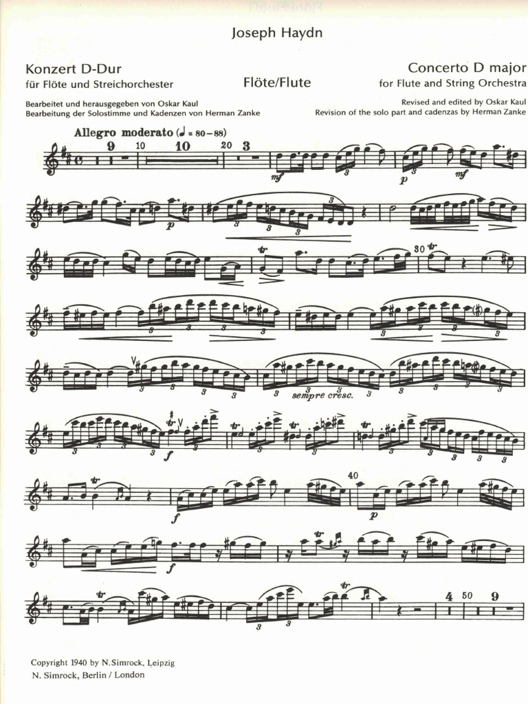 Haydn Flute Concerto | PDF