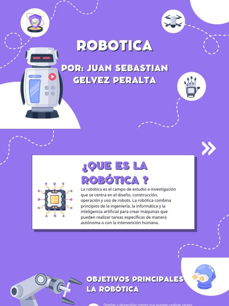 Presentacion Proyecto de Robotica Creativo Ilustrativo Morado - 20240927 - 100742 - 0000 | PDF