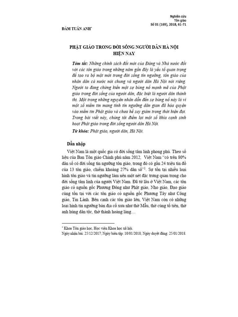 Phat Giao Trong Doi Song Nguoi Dan HN Hien Nay | PDF