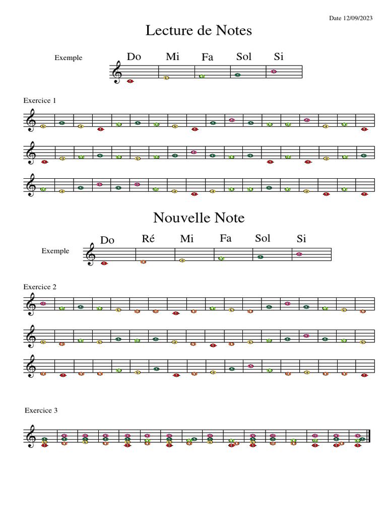 Lecture de Note Eveil Feuille 2.musx | PDF