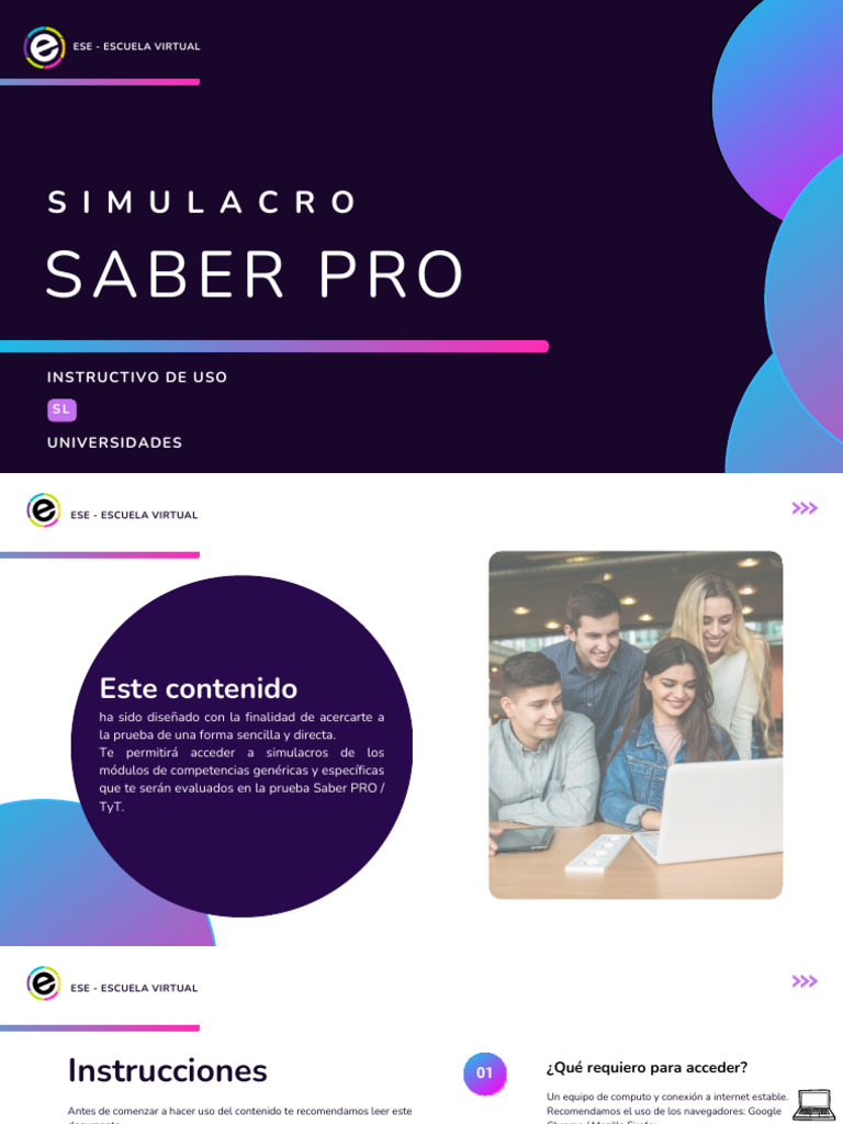 SL - Instructivo Simulacro Saber PRO - USA CARIBE | PDF