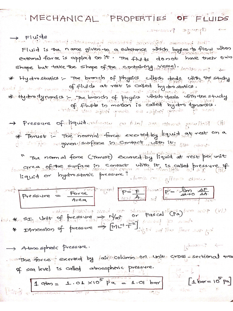 Fluids Notes Complete. | PDF