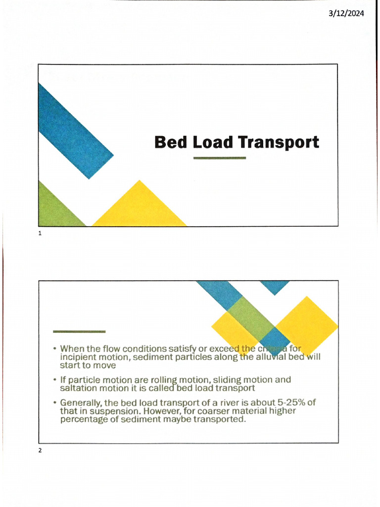 Bed Load Transport | PDF
