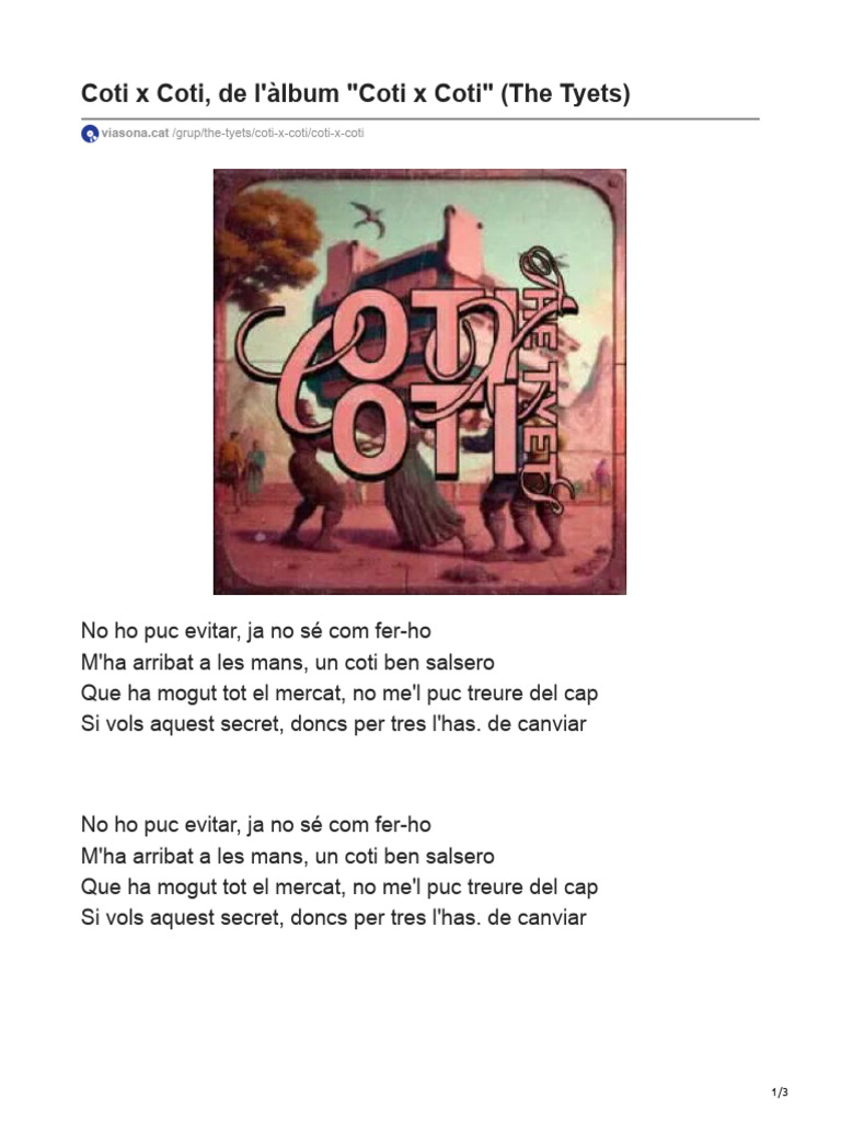 Coti X Coti The Tyets | PDF