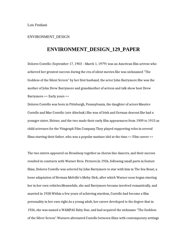 Environment Design 129 Paper | PDF