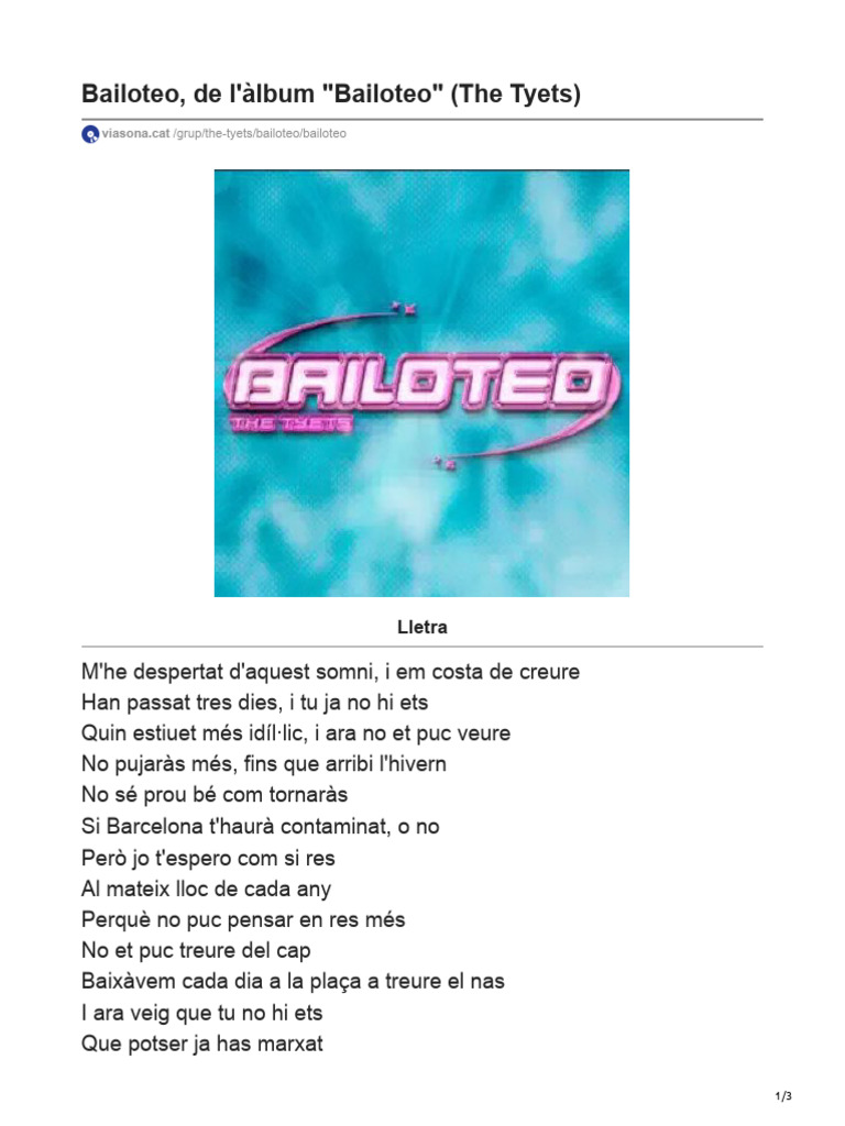 Bailoteo The Tyets | PDF