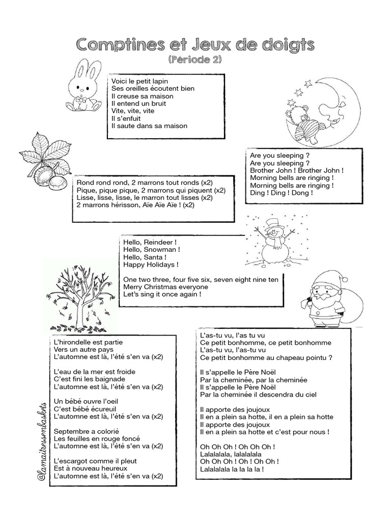 Comptines Et Jeux de Doigts p2 Ms Lamaitressenb | PDF