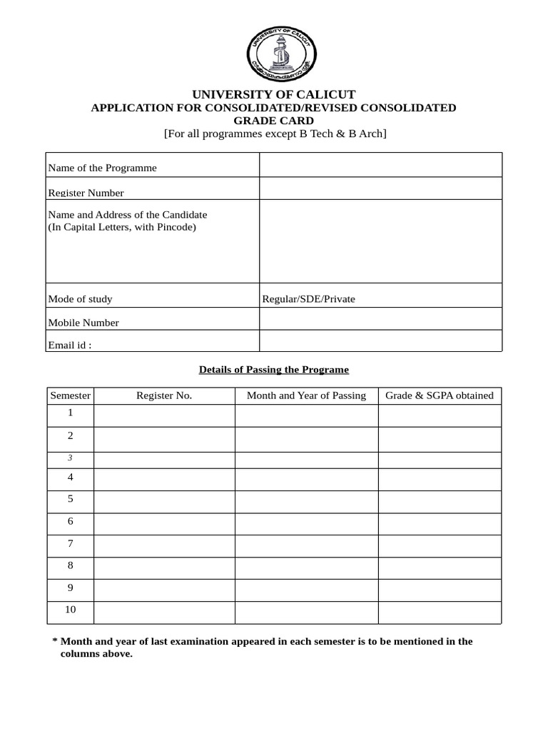 Consolidated Grade Card | PDF