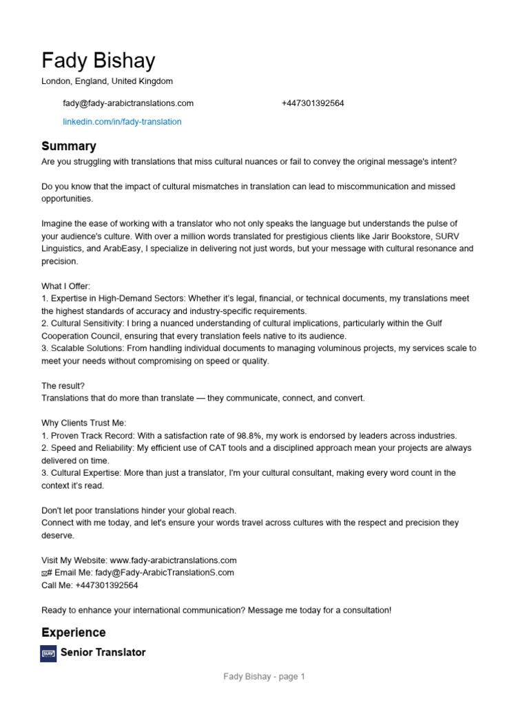 Resume Fady Bishay | PDF