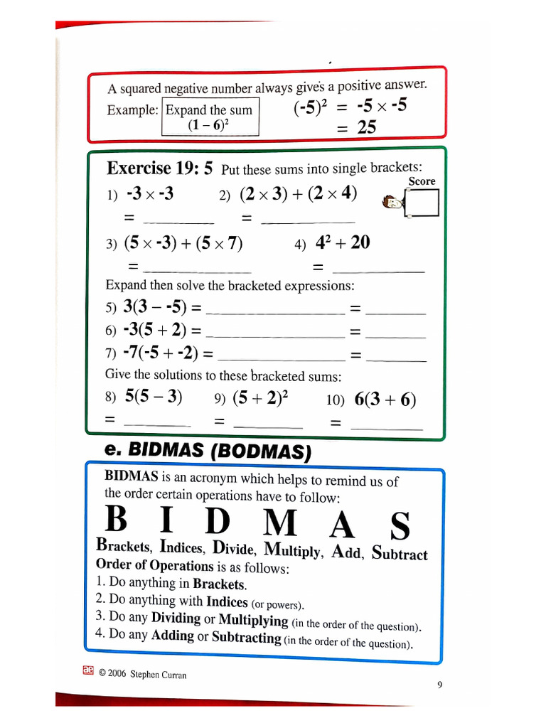 BIDMAS Questions | PDF