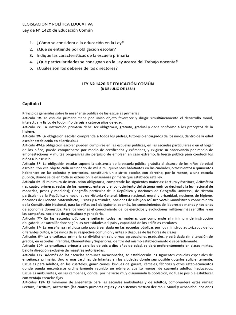 Actividad Ley - 1420 | PDF