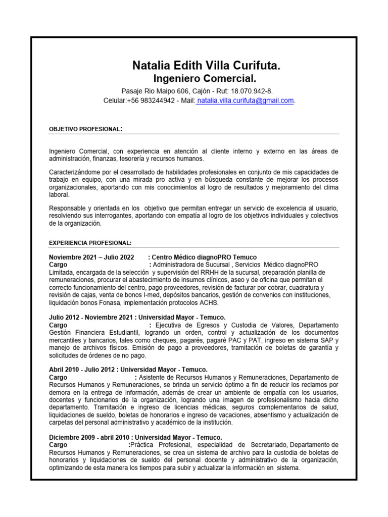 CV Natalia Villa | PDF