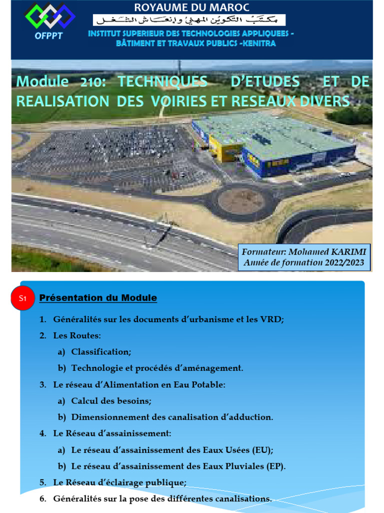 Etudes Techniques Et Réalisation VRD 2022.2023 | PDF